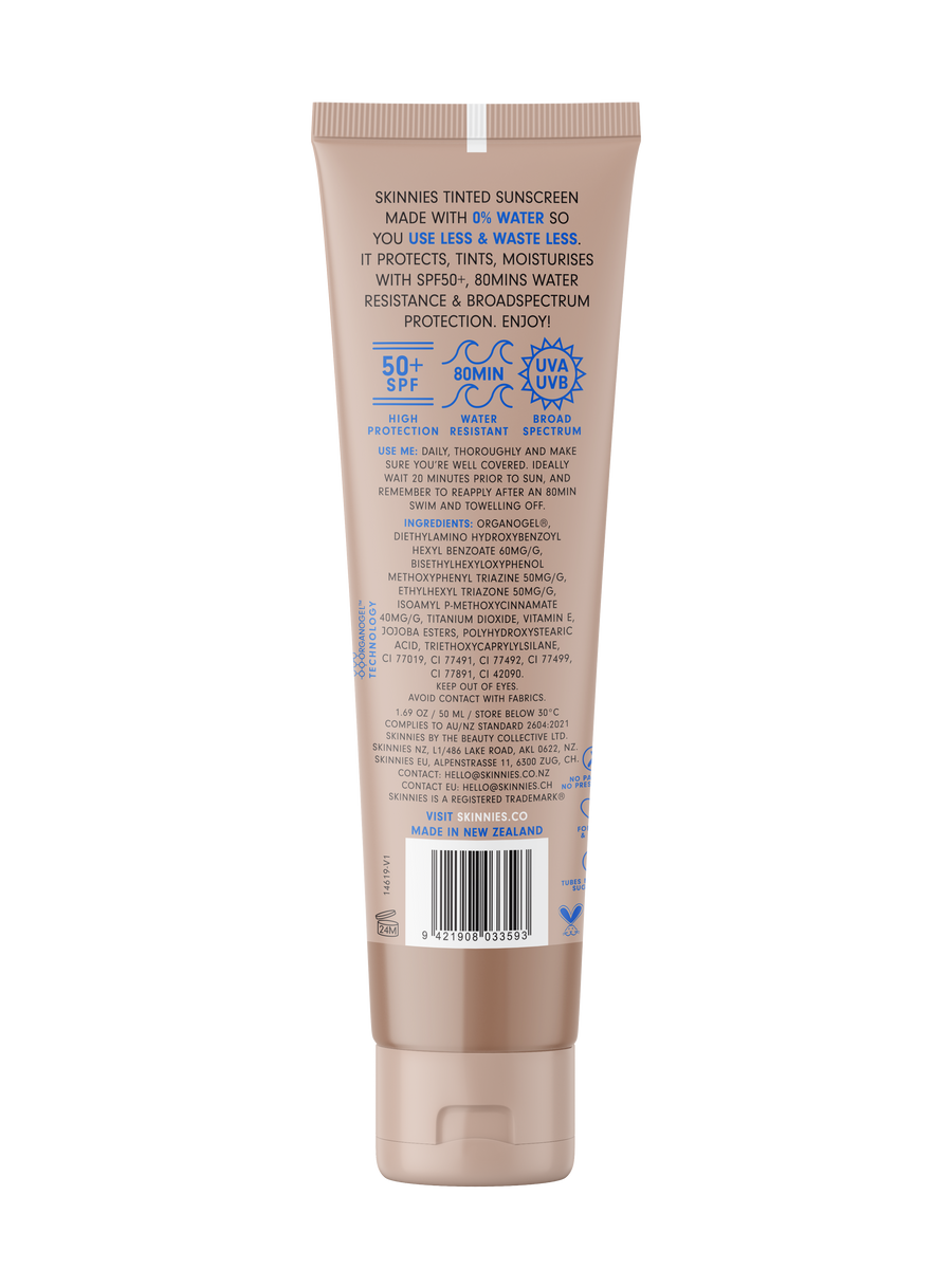 Skinnies SPF50+ Tinted Bronze | SPF50 Sunscreen for Face | Free ...