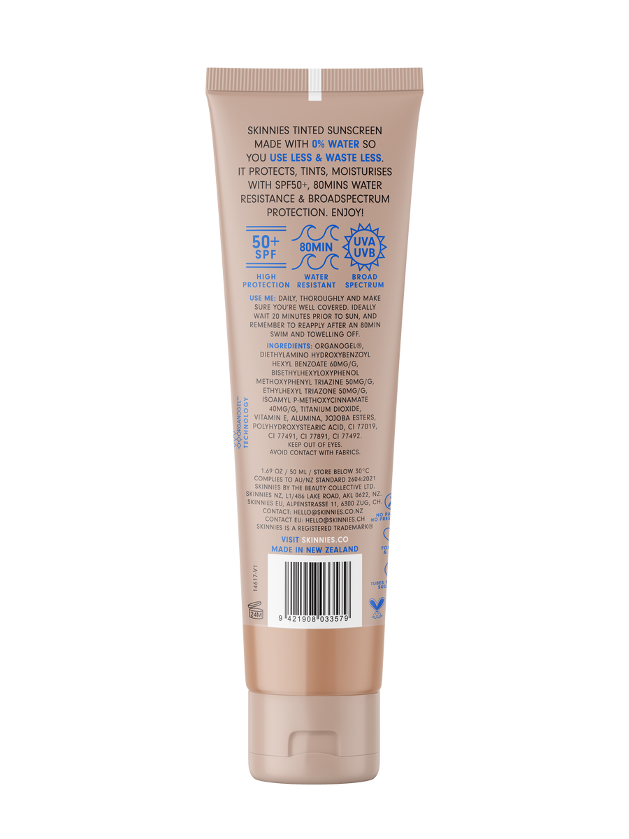 Skinnies SPF50+ Tinted Light | SPF50 Sunscreen for Face | Free Shipping ...
